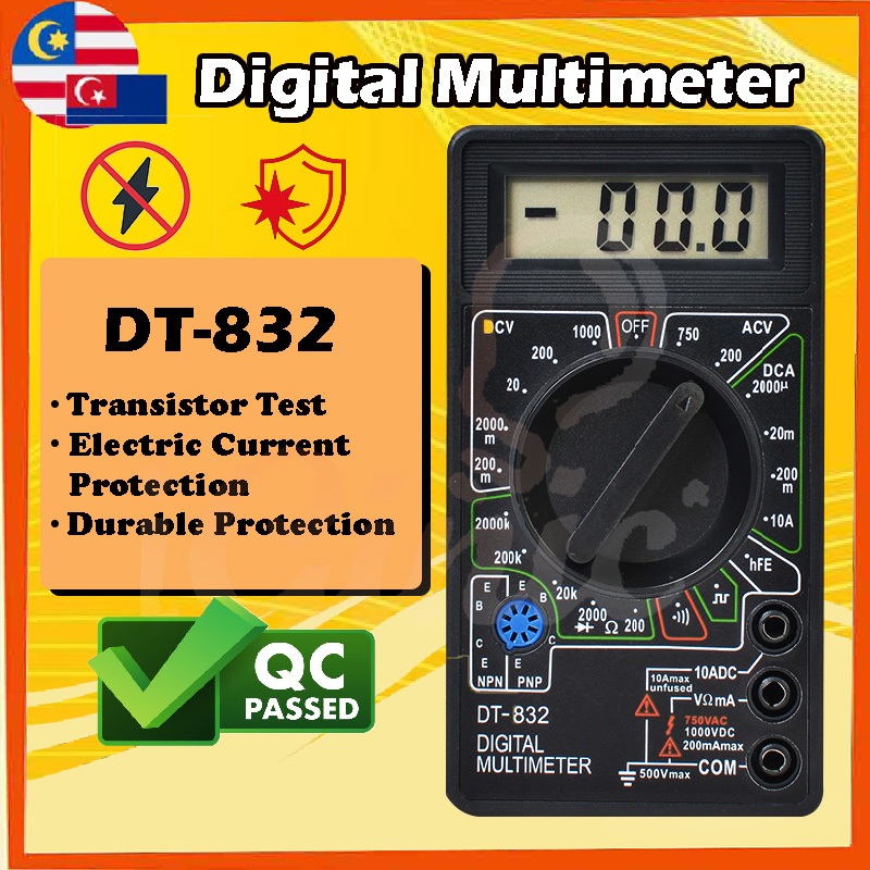 Digital Multimeter Universal Multi Tester Voltage Current Resistance ...