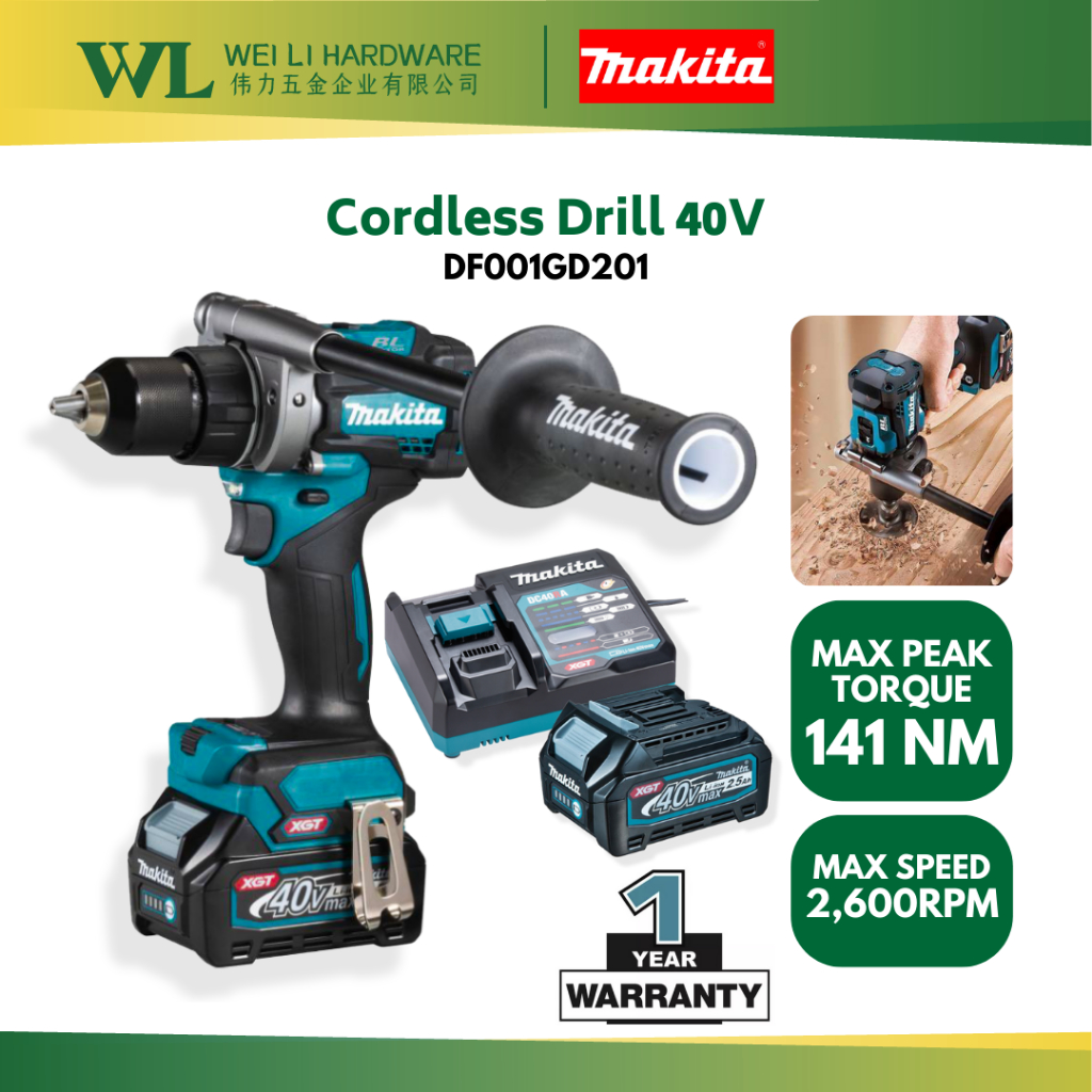 Makita 40V DF001GD201 Cordless Drill / bateri drill cordless drill ...