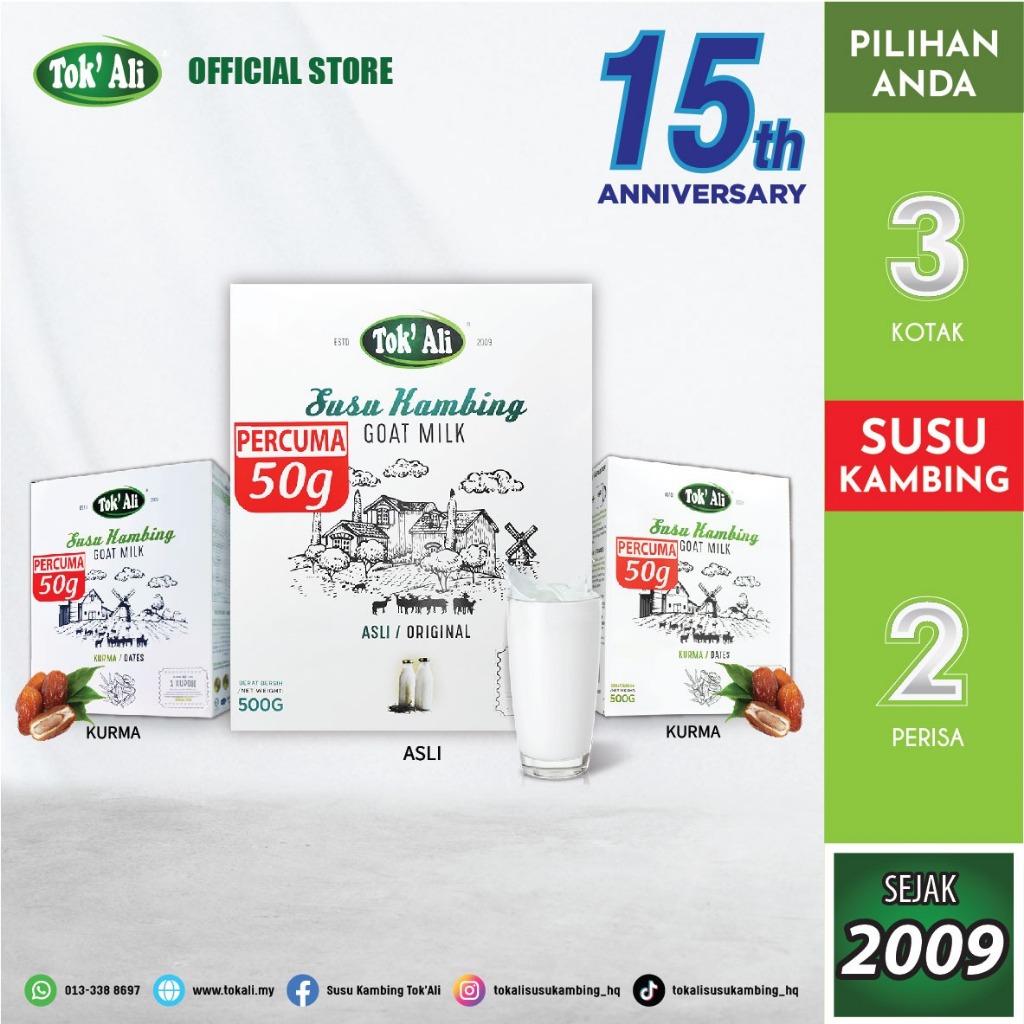 TOK' ALI SUSU KAMBING (ASLI & KURMA) 500g + 50g Percuma | Shopee Malaysia