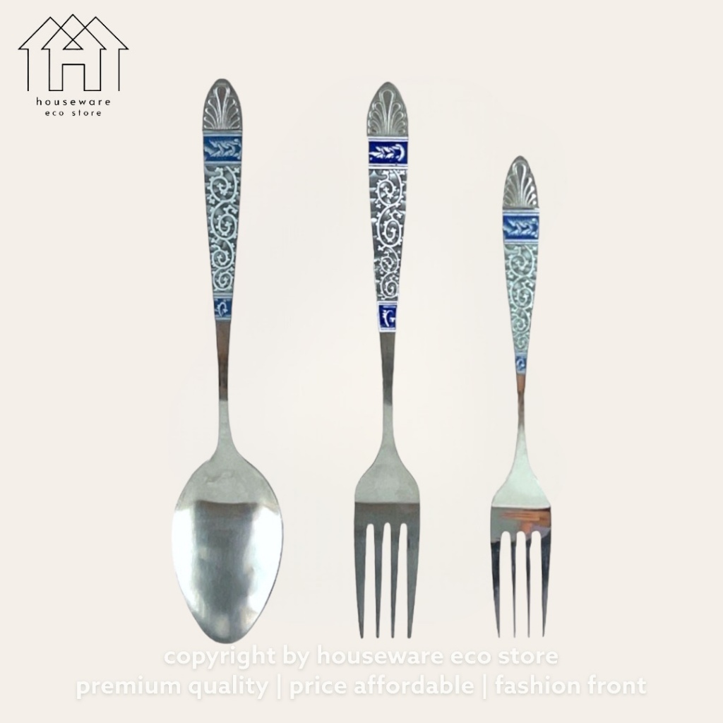 Steel Fork & Spoon Set | Flatware | Handle Thick Cutlery Set Tableware ...