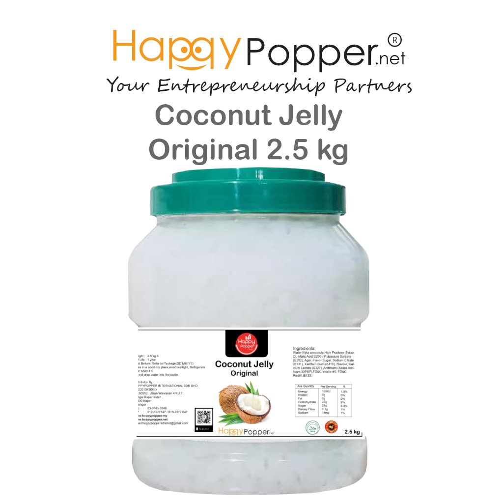 HAPPYPOPPER Coconut Coco Original Q QQ Color Jelly Cendol Bubble Milk ...