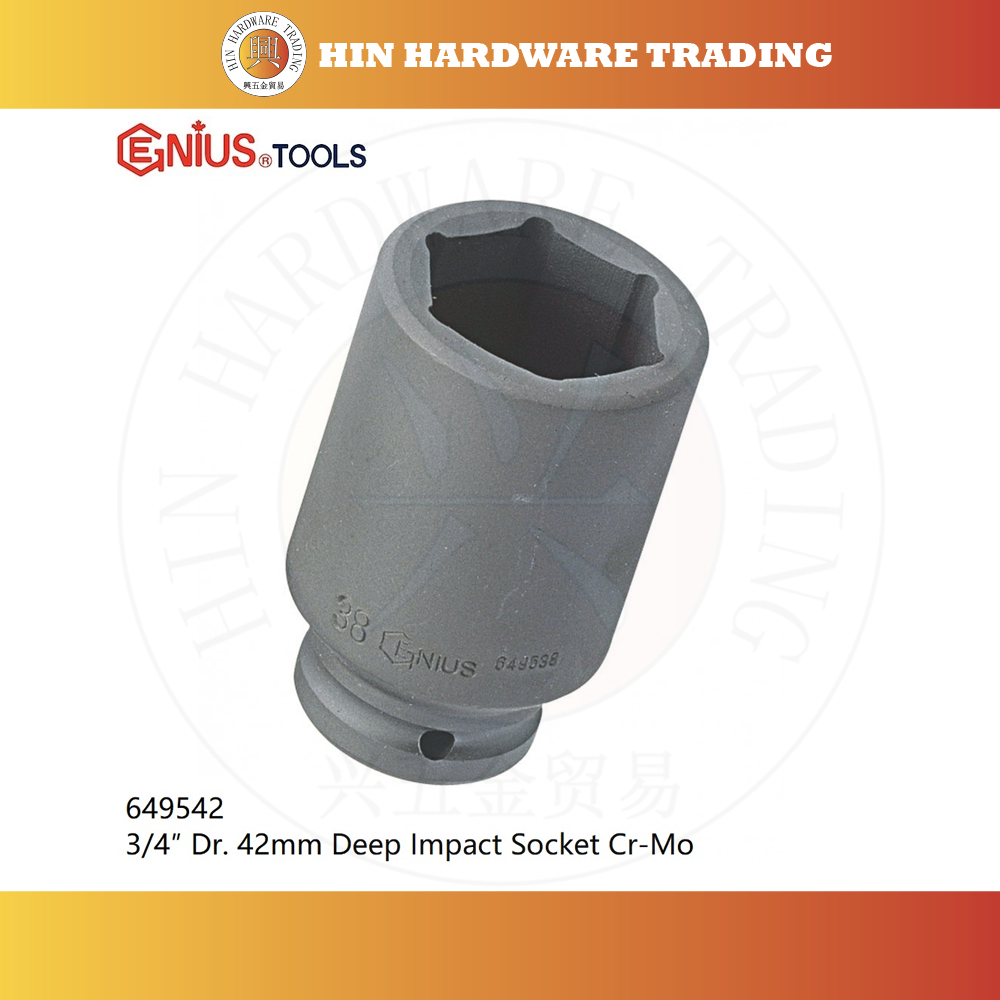 GENIUS TOOLS 3/4" DR. 42mm DEEP IMPACT SOCKET (CR-MO) - 649542 | Shopee ...