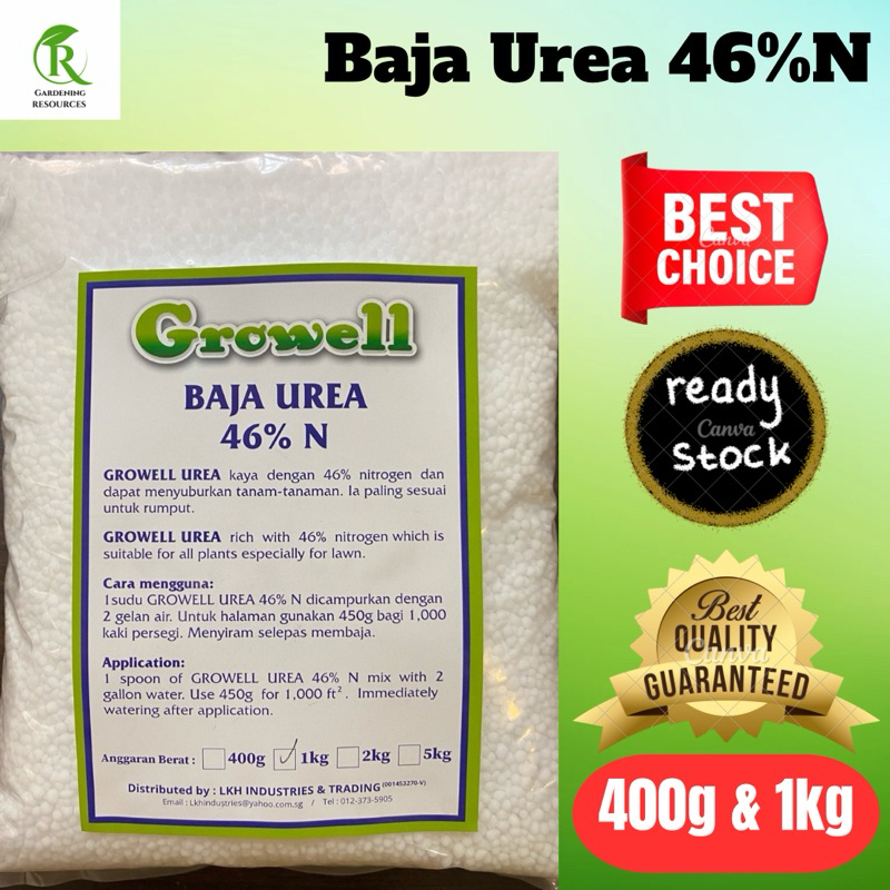 Growell Baja Urea 400g & 1kg N46% Urea Fertilizer | Shopee Malaysia