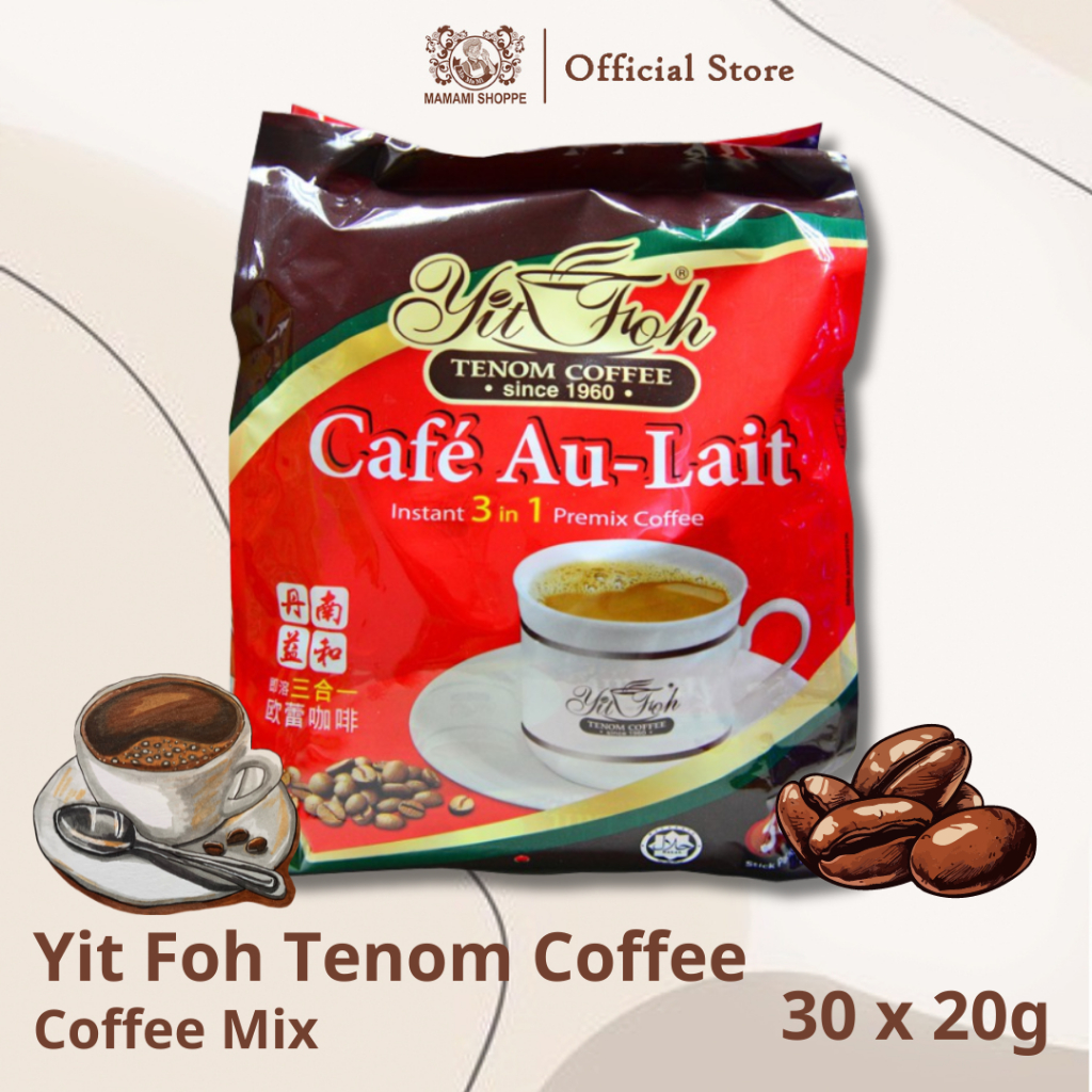 Yit Foh Tenom Coffee - Café Au-Lait Premix 3in1 (30x20g) | Shopee Malaysia