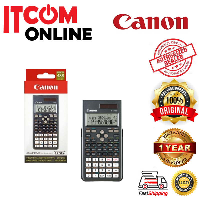 CANON SCIENTIFIC 16 DIGITS 488 FUNCTIONS 2-LINE CALCULATOR (F-570SG ...