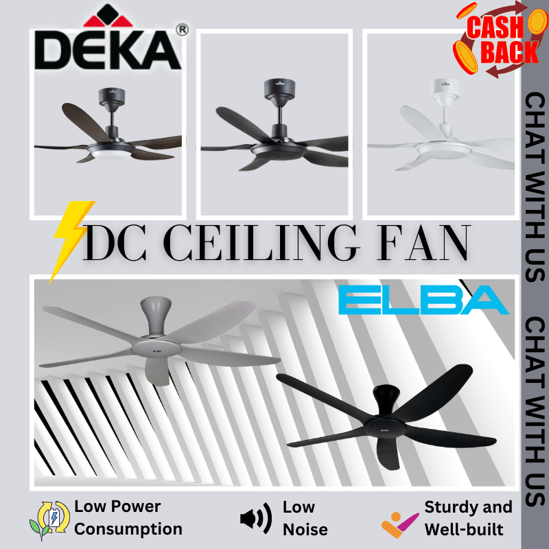 𝙀𝙇𝘽𝘼 𝘿𝙀𝙆𝘼 42/46/56/60-Inch Modern Style 𝐃𝐂 Motor Ceiling Fan with ...