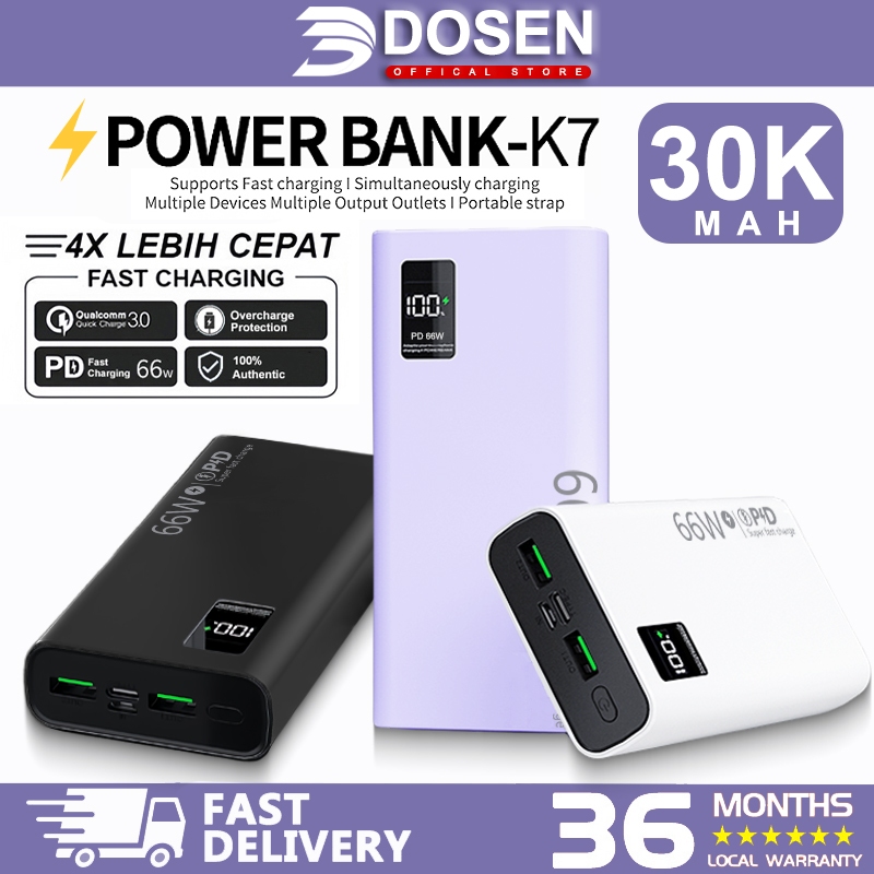 DOSEN Power Bank K7 Fast Charging Four USB Portable Digital Display ...