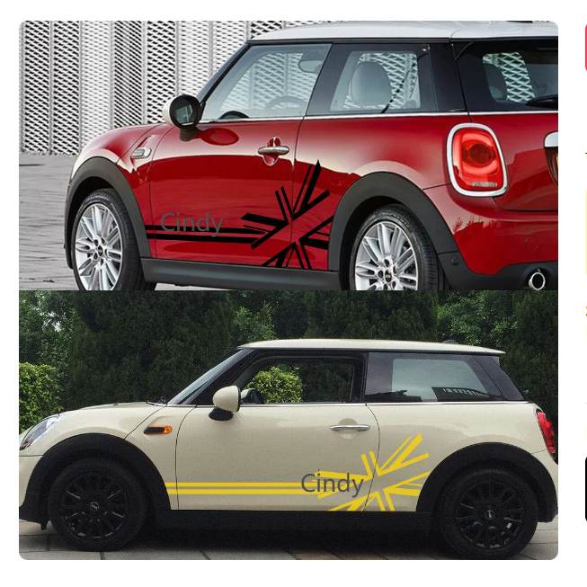 Mini Cooper car side body sticker R56 R57 R58 R50 R52 R53 R59 R61 R60 ...