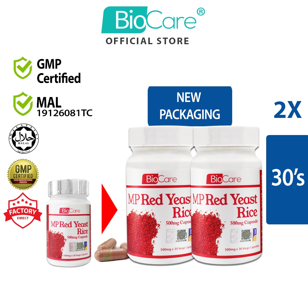 Biocare Red Yeast Rice Capsule (2 x 30's x 500mg) | Shopee Malaysia