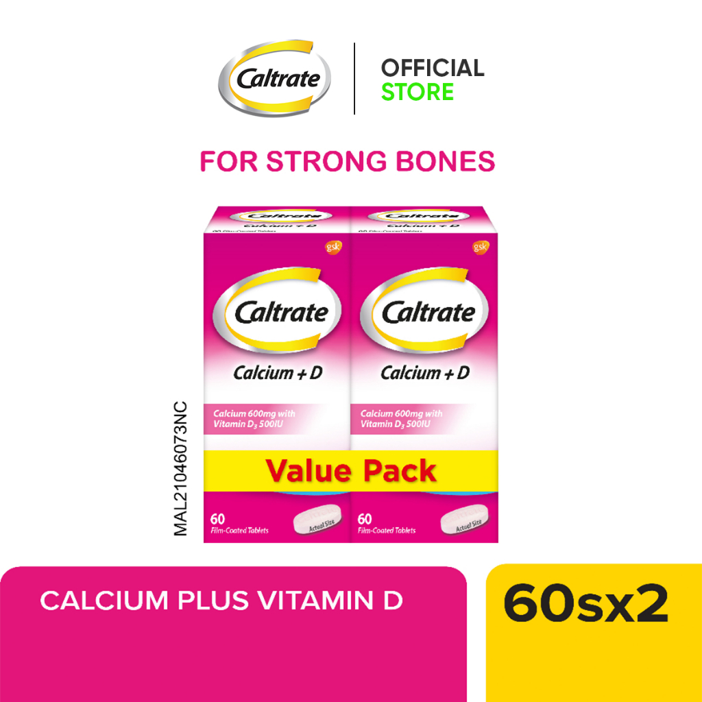 Caltrate 600 + D Calcium Dietary Supplement For Bone Health With ...