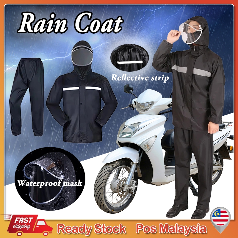 【5 Size】Motorcycle Rain Coat Waterproof Baju Hujan Motor Bicycle ...