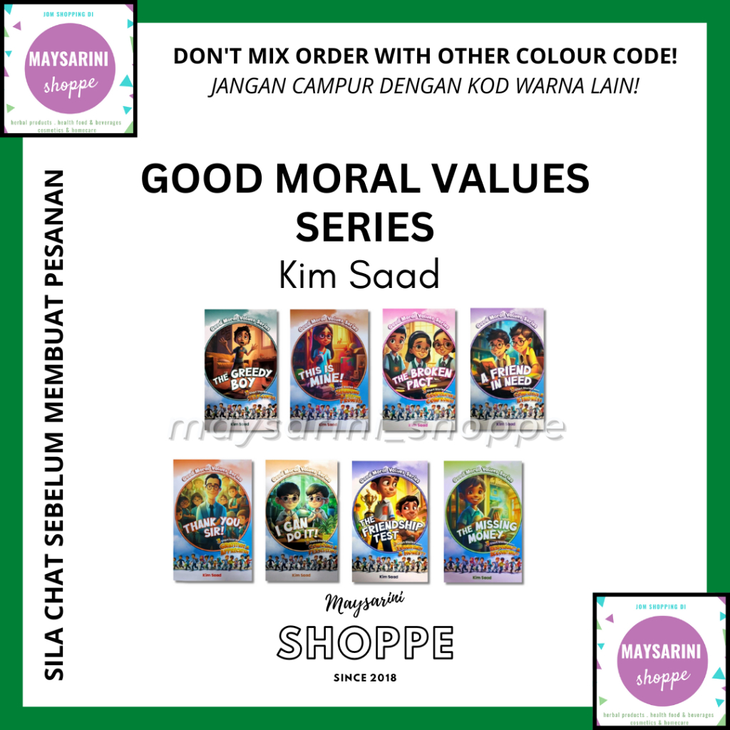 Children Story Book Good Moral Values Series (8T) Set by Kim Saad ...