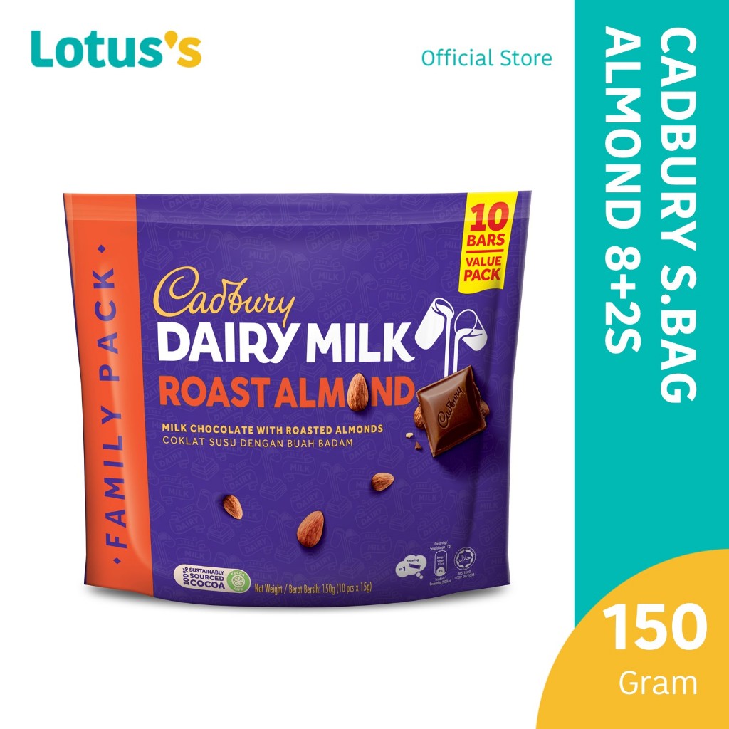 Cadbury S.Bag Almond 8+2s 150g | Shopee Malaysia