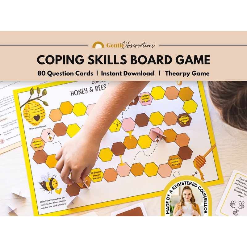DIGITAL Coping Skill Therapy Board Game, Group Therapy Game, Social ...