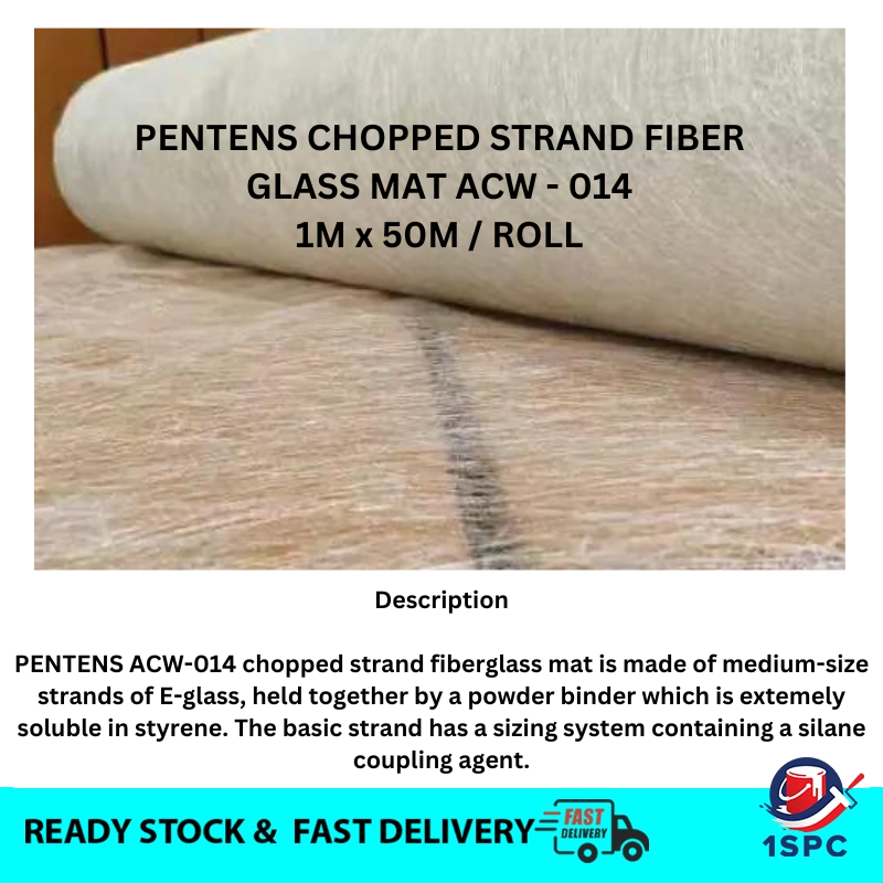 PENTENS ACW-014 1M X 50M Chopped Strand Fiberglass Mat | Shopee Malaysia