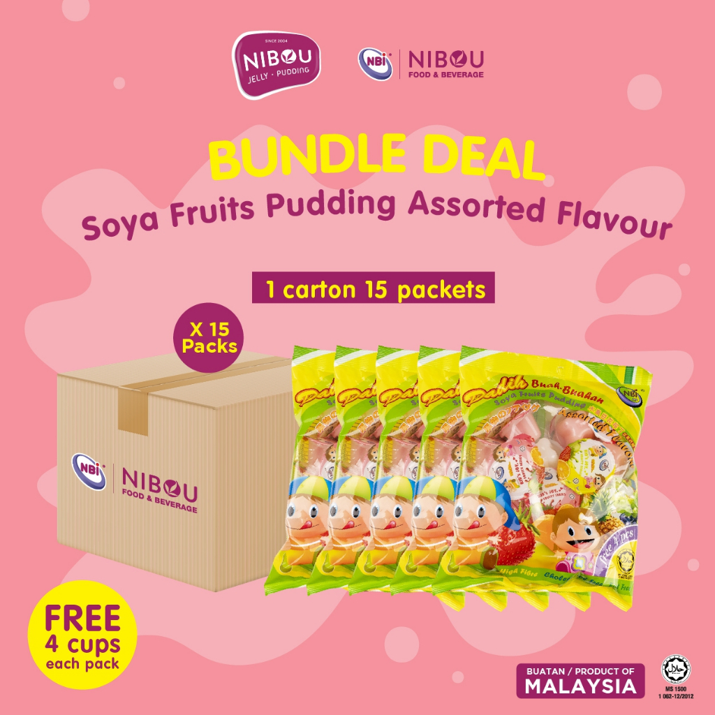 Nibou (NBI) DADIH Soya Fruits Pudding with Nata (Mix) (Free 4 Cups ...