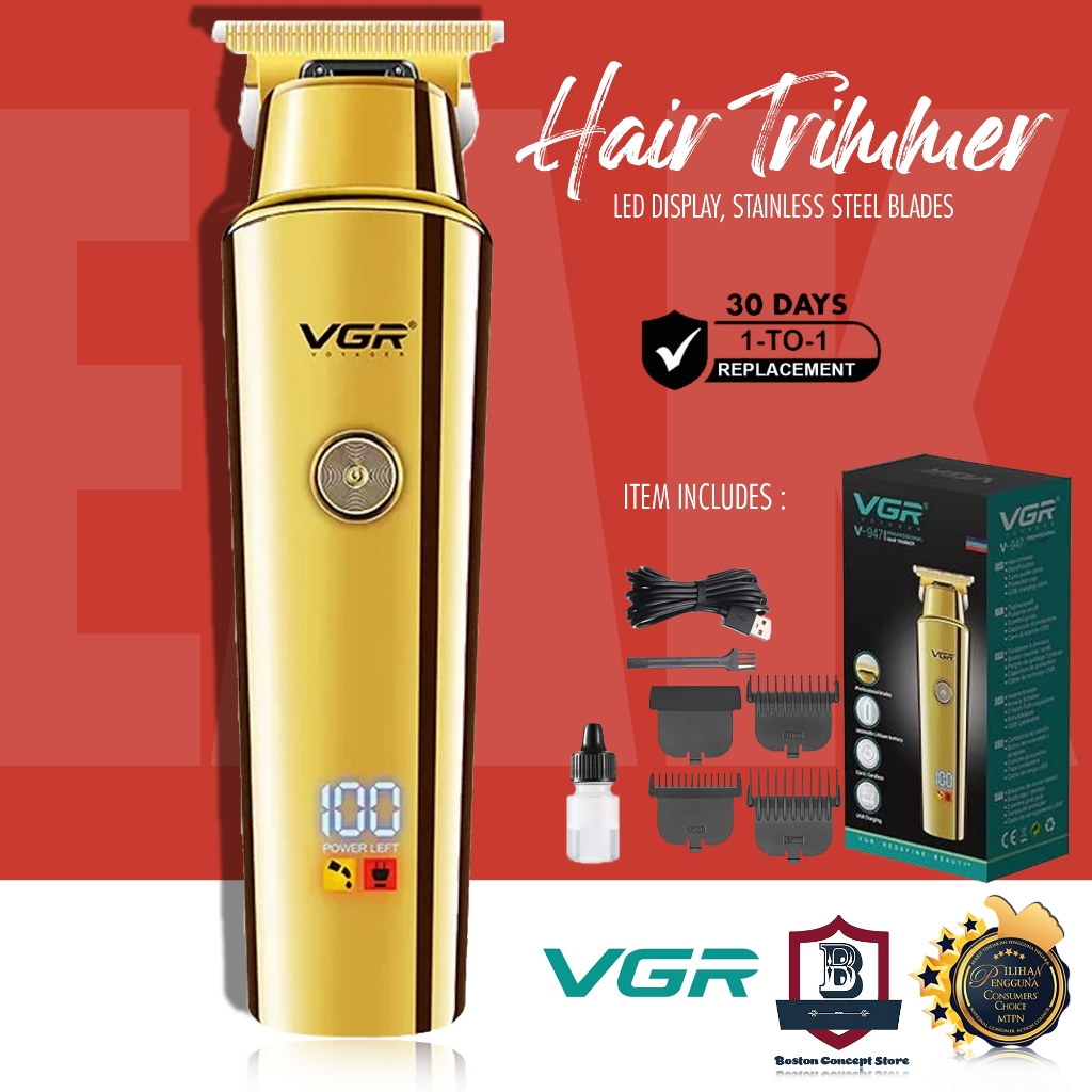 VGR V-947 Zero Adjustable Professional Rechargeable Hair Trimmer Japan Design Hair Clipper Kit ...