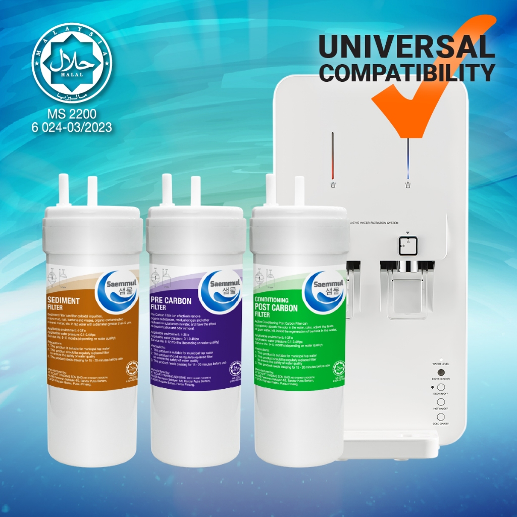 SAEMMUL 6 U-TYPE MINERAL WATER FILTER SET CERTIFIED HALAL COMPATIBLE ...