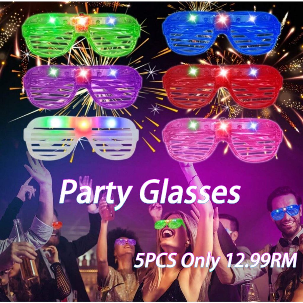 5 Color Party Led Light Flashing Glasses / Glow Glasses Glow in the ...