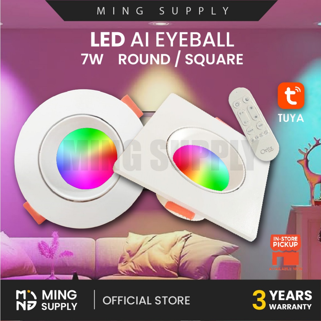 Smart LED Recessed Eyeball Spotlight 7W Downlight Phone Remote Control ...