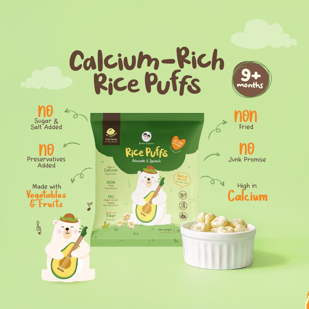 Double Happiness Rice Puffs for Babies | 4 Flavors | No Added Sugar ...