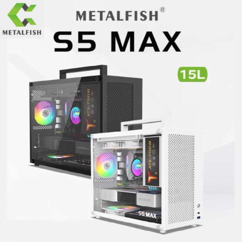 METALFISH S5 Max Computer Case Gaming PC Chassis Support MATX/ITX 24.5 ...