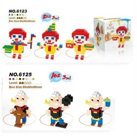 LELE BROTHER 6123 CLOWN 3IN1/ 6151 CHOPPER 3IN1/ 6125 POPEYE 3IN1 ...