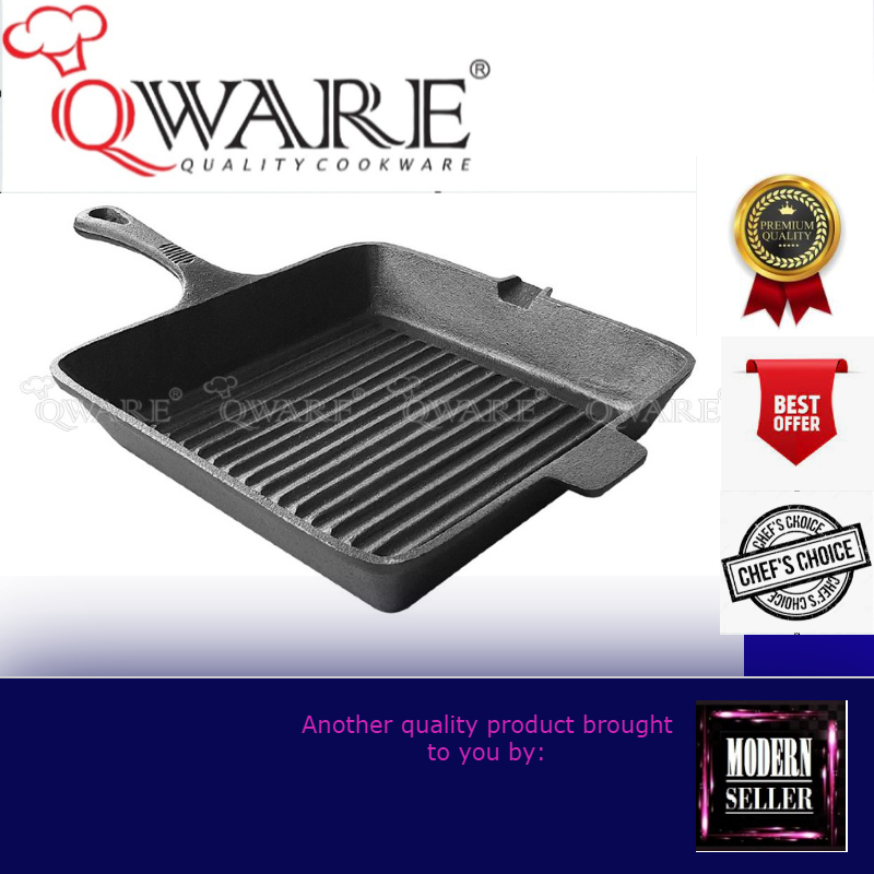 QWARE SQUARE 25cm CAST IRON FRYING PAN0249 | Shopee Malaysia