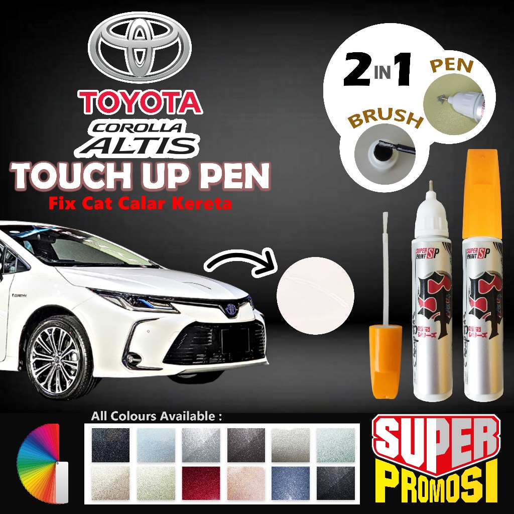 TOYOTA COROLLA ALTIS Touch Up Pen 2in1 Pen & Brush Scratch Repair Car ...