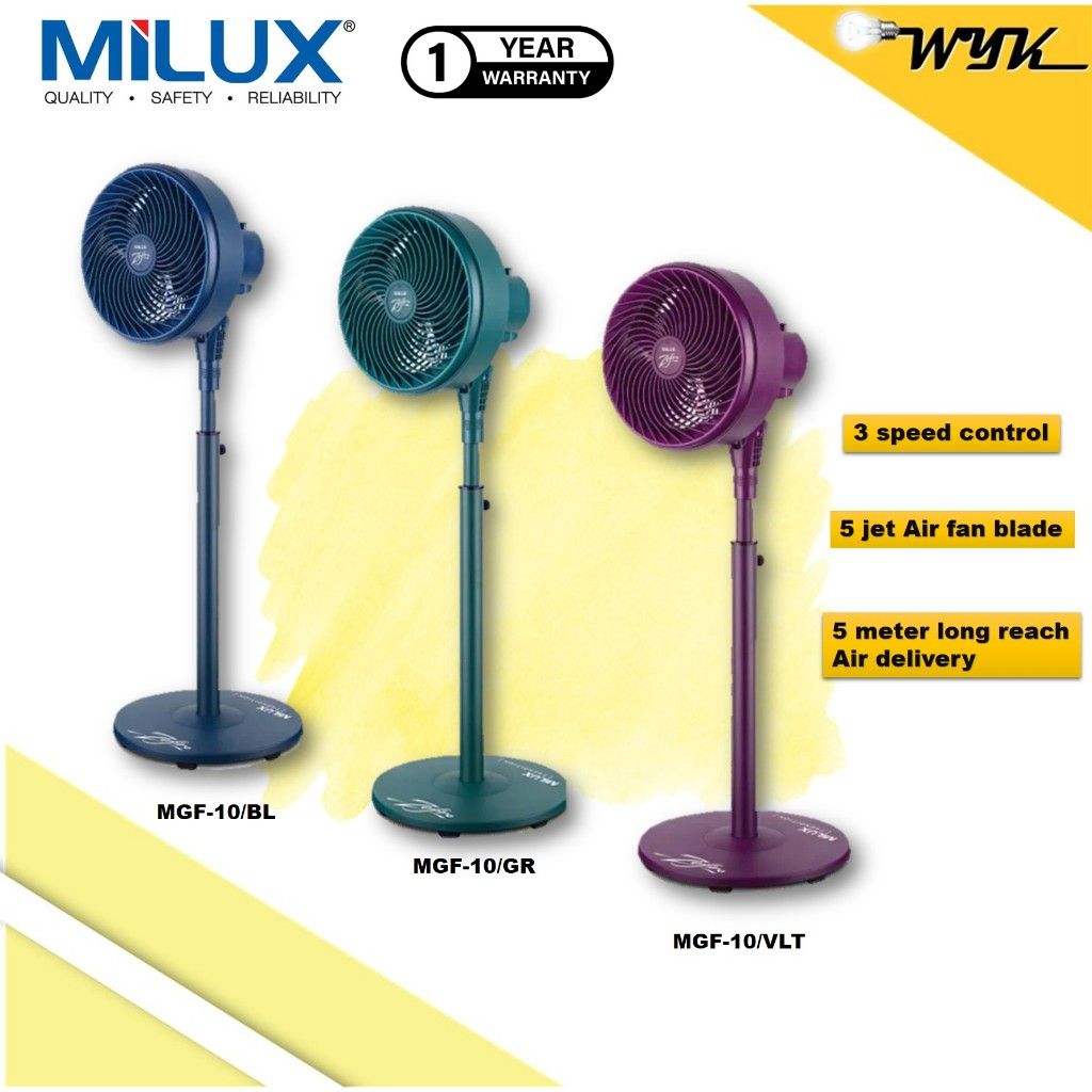 MILUX 10" GALE FAN MGF-10 (BLUE /GREEN / VELVET) | Shopee Malaysia