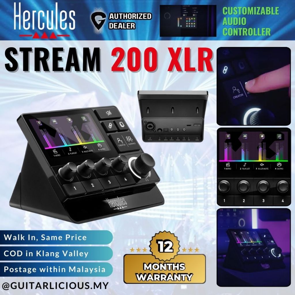 Hercules DJ Stream 200 XLR, Pro Audio Mixer for Advanced Content ...