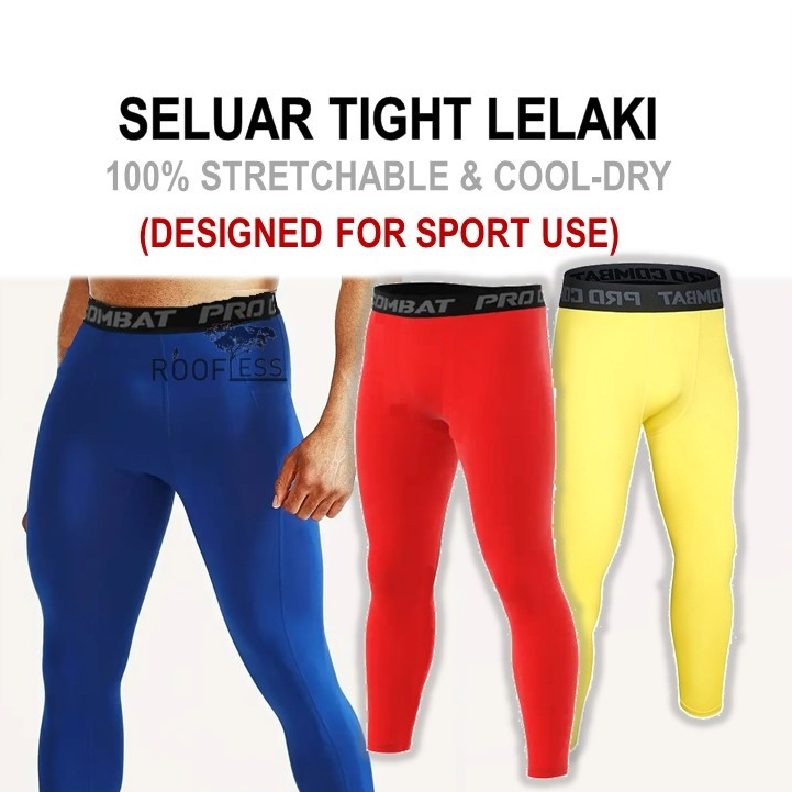 ROOFLESS Seluar Tight Lelaki Bola Tight Pant Man Pro Combat Tight ...