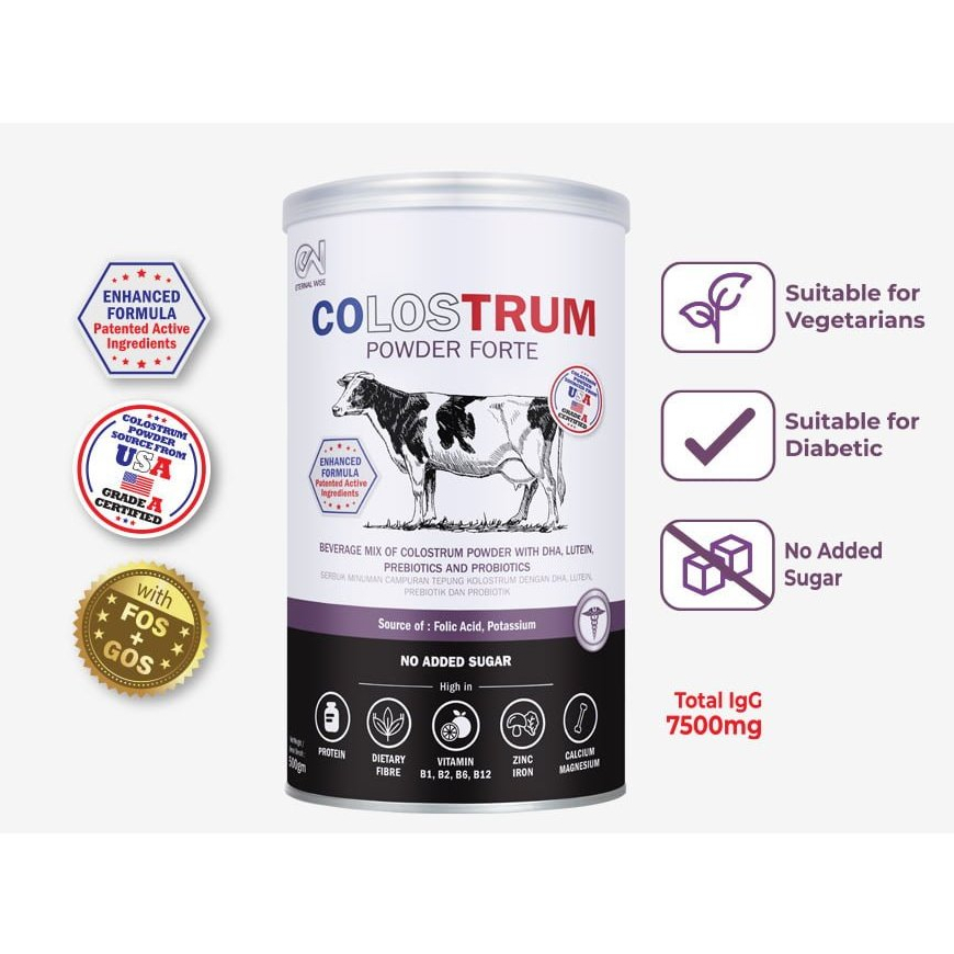 Eternal Wise Colostrum Milk Powder Forte Prebiotics Probiotics DHA ...