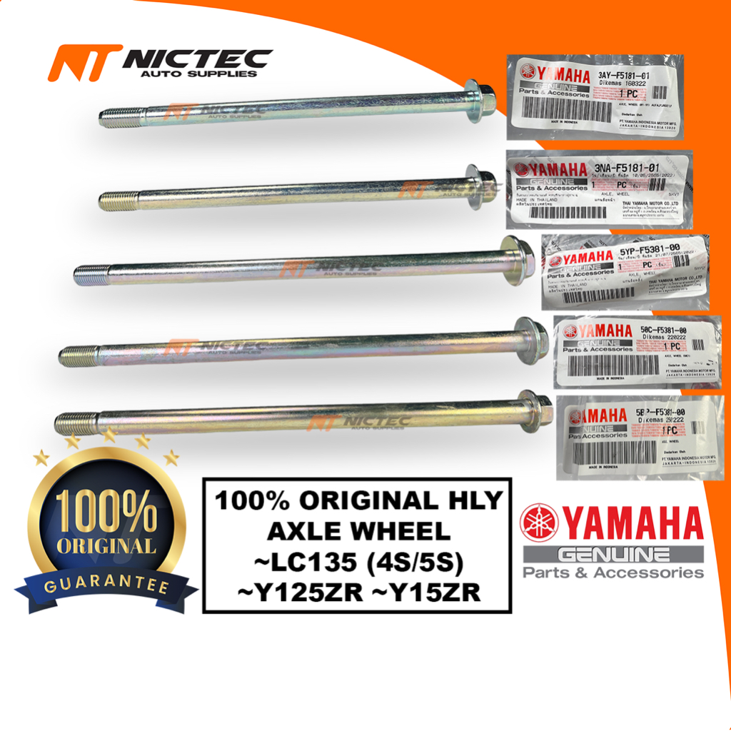 AXLE WHEEL ORIGINAL YAMAHA FRONT REAR WHEEL SHAFT LC135 Y15ZR 3AY-F5181 ...