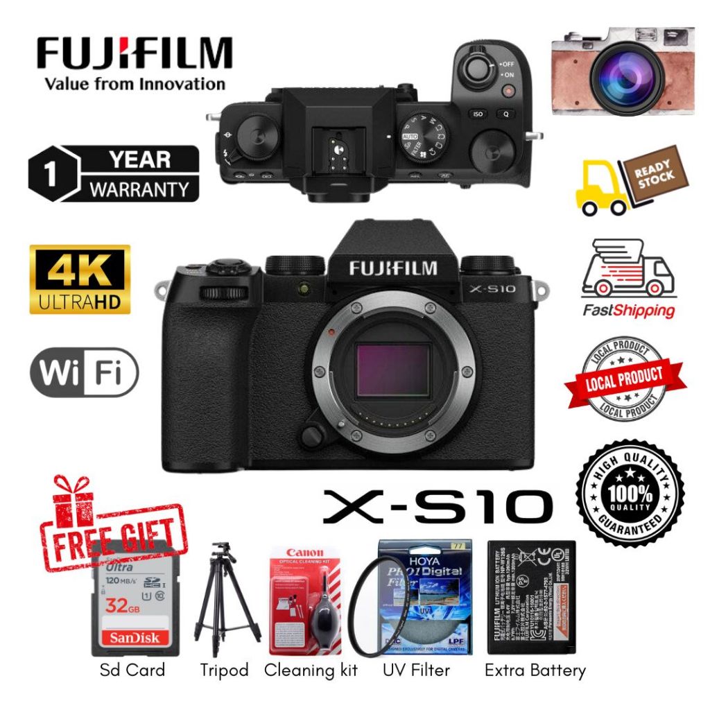 FUJIFILM XS10 X-S10 with 18-55MM F/2.8-4 R LM OIS Lens (1 Year Warranty ...