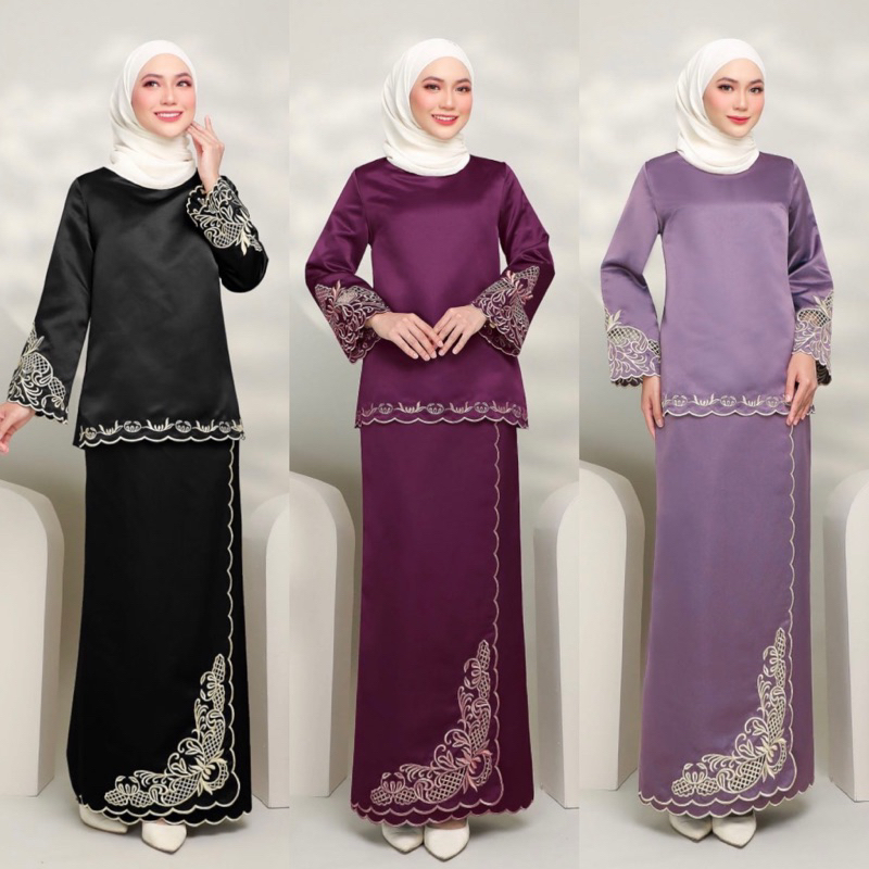 HOT PROMO ️‍🔥 BAJU KURUNG KEDAH SULAM PREMIUM LACE DUCHESS SATIN MODEN | Shopee Malaysia