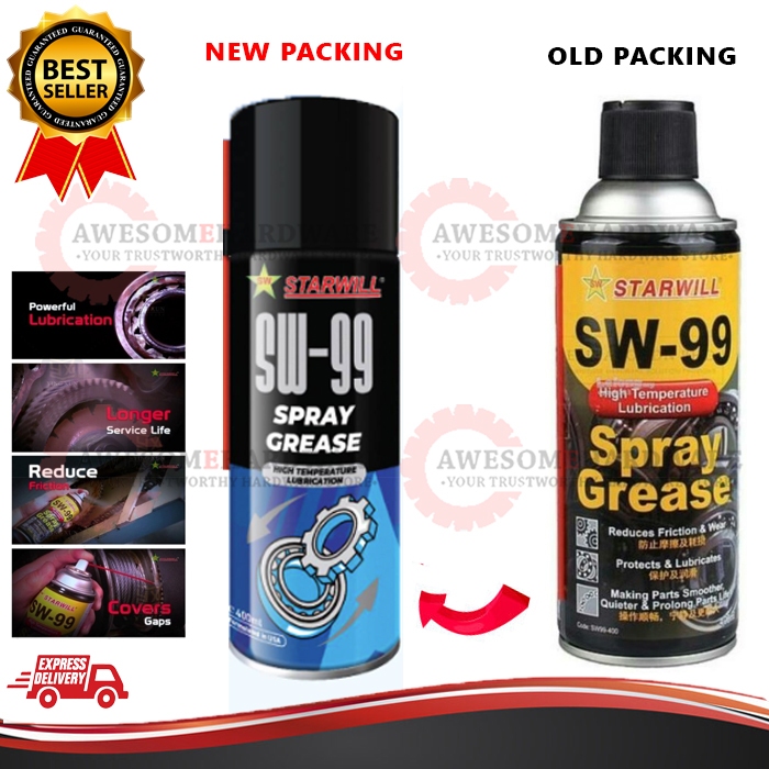 (HIGH TEMP) STARWILL SW-99 SW99 SPRAY GREASE LUBRICANT 400ML FOR CHAIN ...