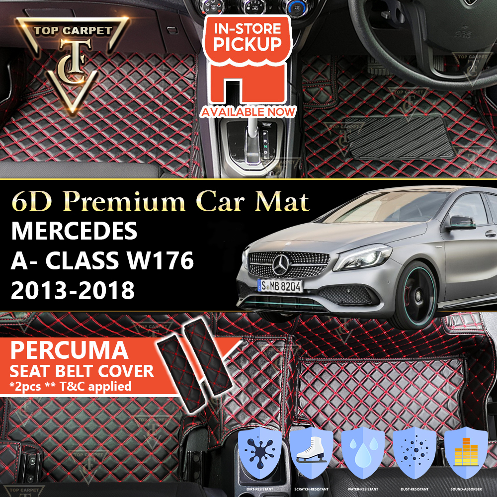 MERCEDES A-CLASS W176 ( 2013 – 2018 ) 6D PU Leather Car Carpet VIP Car ...