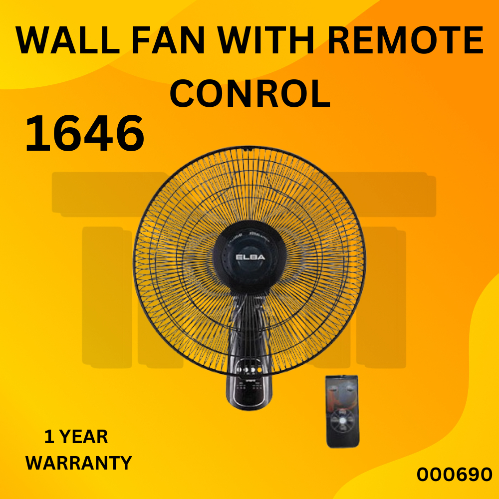 0005 Elba Remote Control Wall Fan (16") EWMF-E1646RC(BK)/| KIPAS ...