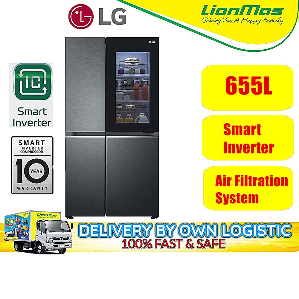 LG 655L Side by Side Refridgerator GC-V257CQFW Fridge Peti Sejuk ...