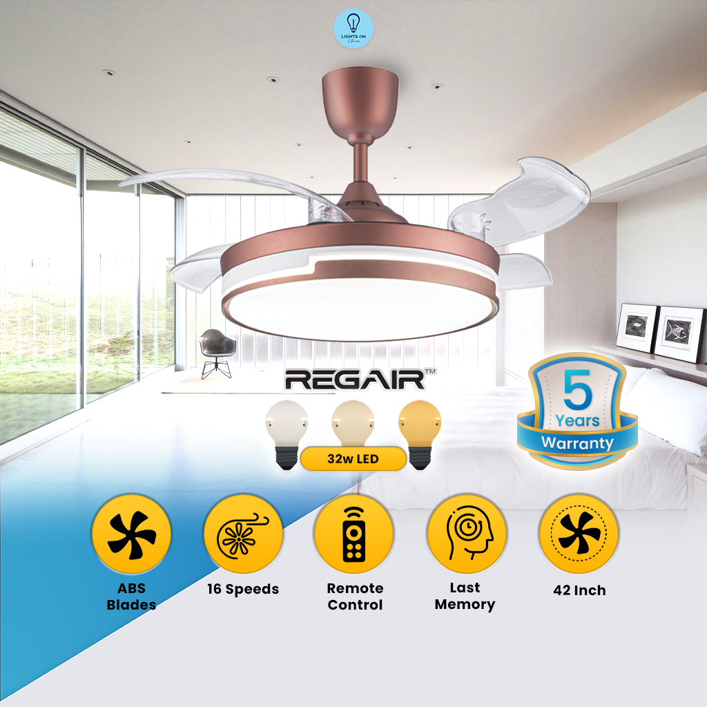 Inovo Regair BZ10 16 Speed Modern Crystal Ceiling Fan with Led Light ...
