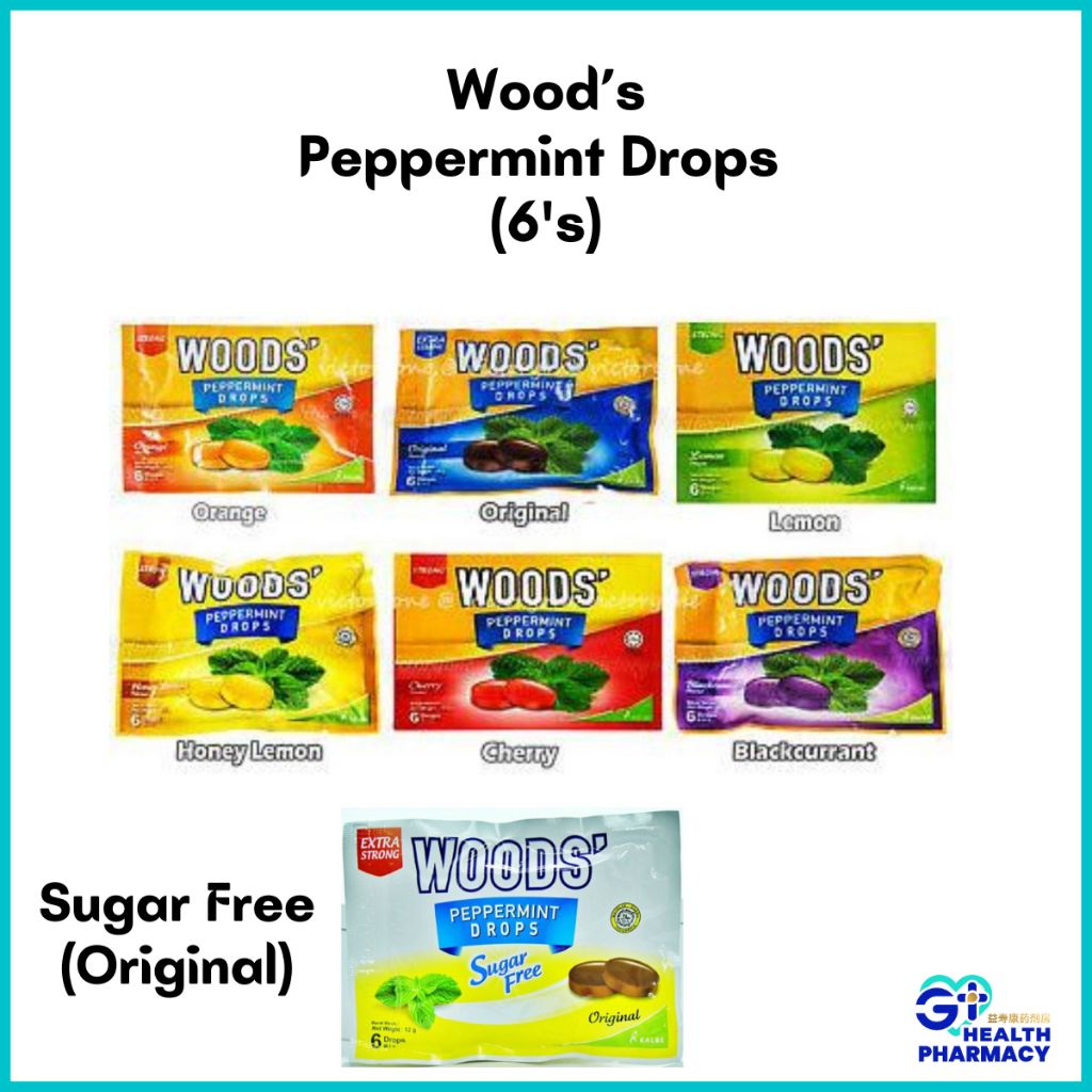 Woods Peppermint Drops Lozenges Candy (Honey Lemon/Original/Lemon ...