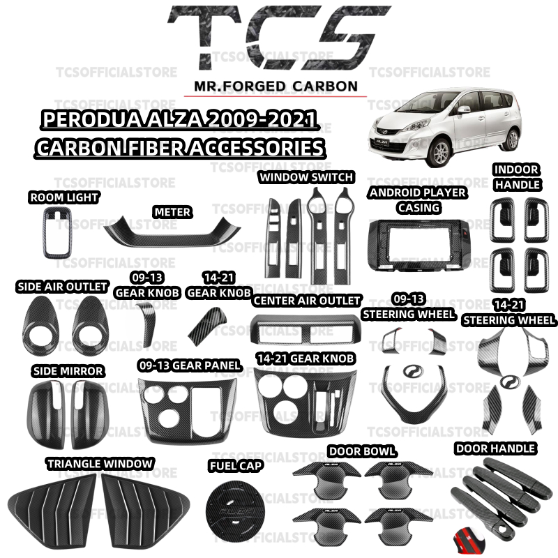 TCS PERODUA ALZA OLD 2009-2021 CAR CARBON FIBER INTERIOR EXTERIOR ...