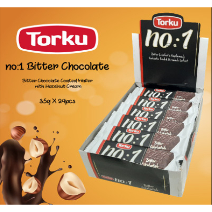 TORKU NO 1 BITTER CHOCOLATE COATED WAFER with COCOA HAZELNUT CREAM ...