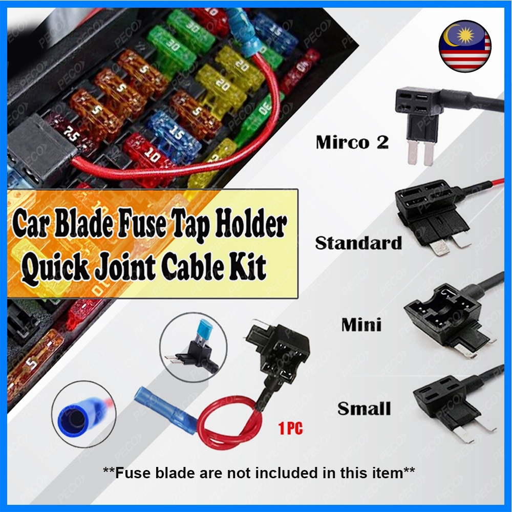 (1pc) Mini , Micro 2 , Standard , Small Car Blade Fuse Tap Holder Quick ...