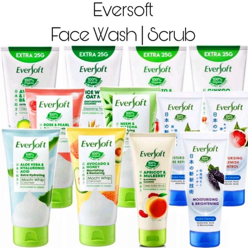EverSoft Avocado Facial Cleanser Tomato Cleansing Foam Pencuci Muka Oat ...