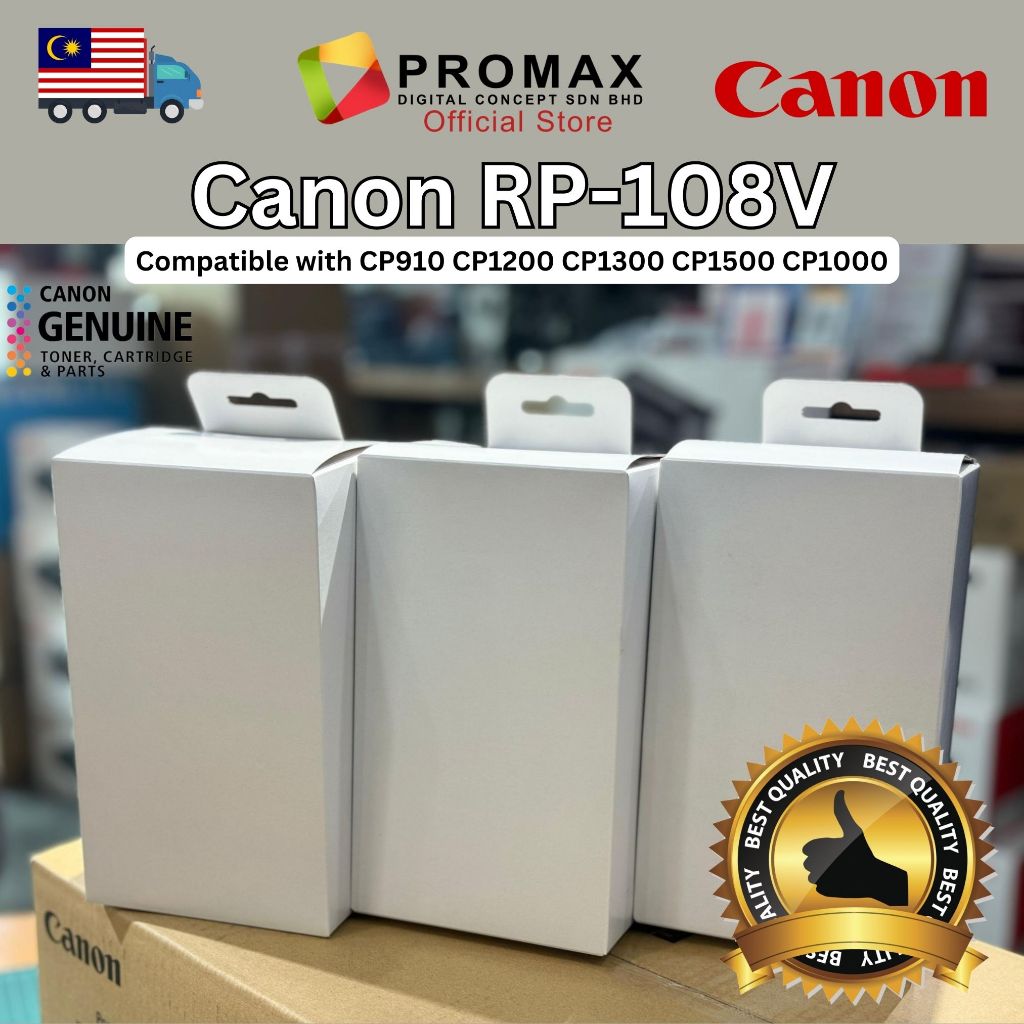 Canon RP-108V RP108V RP 1080V RP1080V Color Ink & 4R Paper For Selphy ...