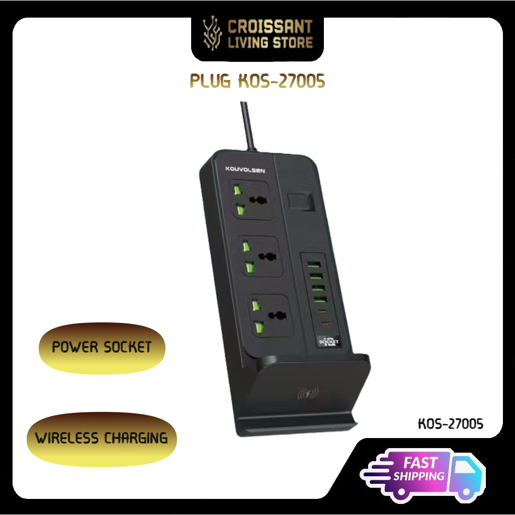 CROISSANT LIVING STORE KOS-27005 Power Socket 3000W Wireless Charging ...