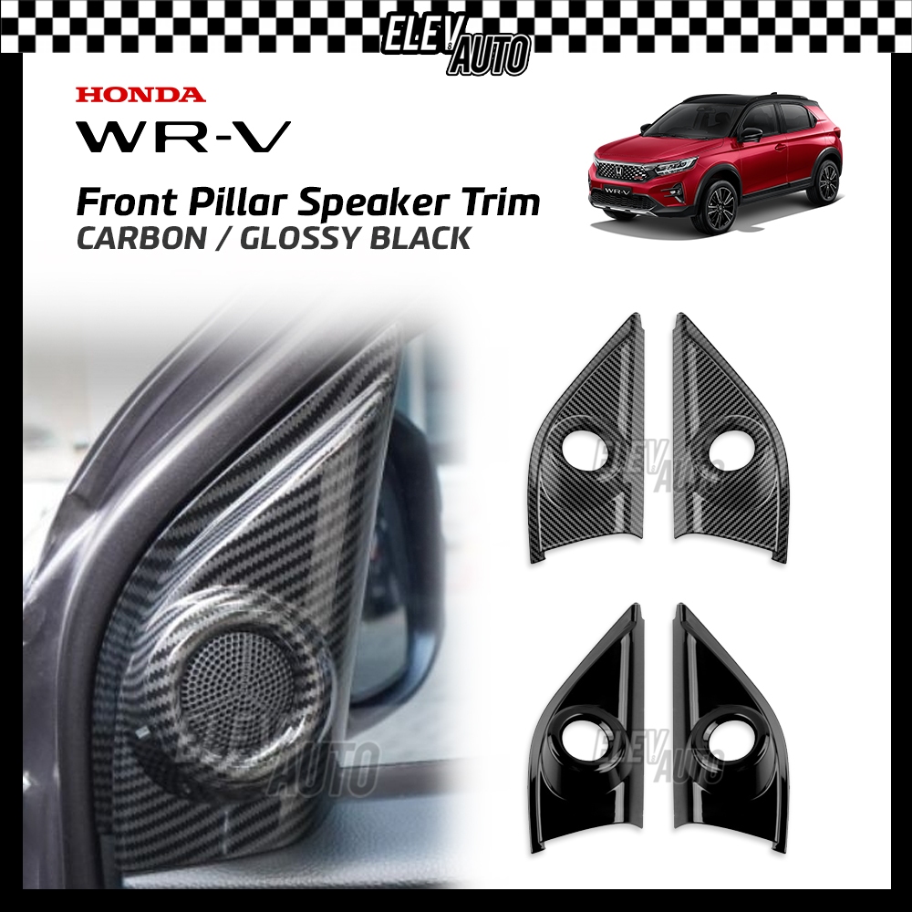 Honda WRV WR-V Front Pillar Speaker Interior Trim Carbon Fiber Black ...