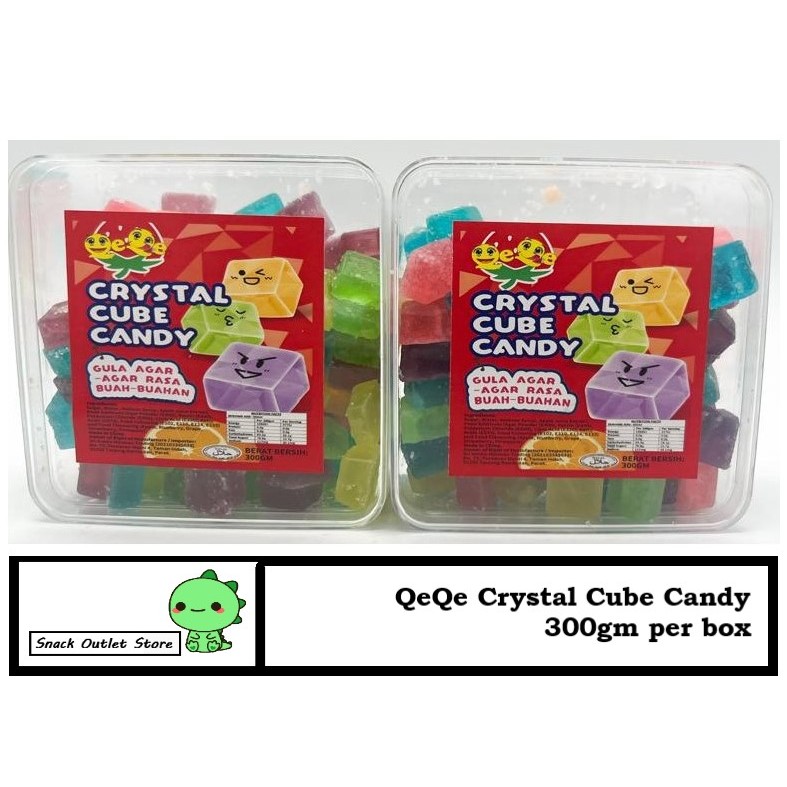 [Ready Stock] (Halal) QeQe Crystal Cube Candy Gula Agar-Agar (300gm per box) | Shopee Malaysia